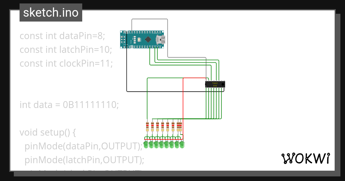 Shift Register Wokwi Esp32 Stm32 Arduino Simulator 