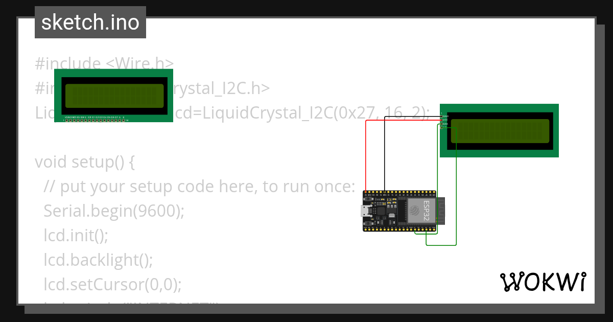 ESP LCD DeZis - Wokwi ESP32, STM32, Arduino Simulator