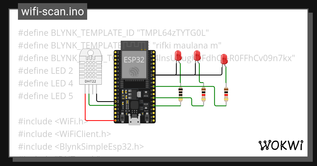 Dht22 3 Lampu Wokwi Esp32 Stm32 Arduino Simulator 3668