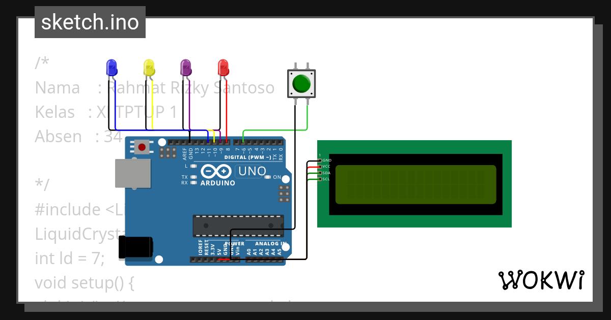 tugas 10 - Wokwi ESP32, STM32, Arduino Simulator