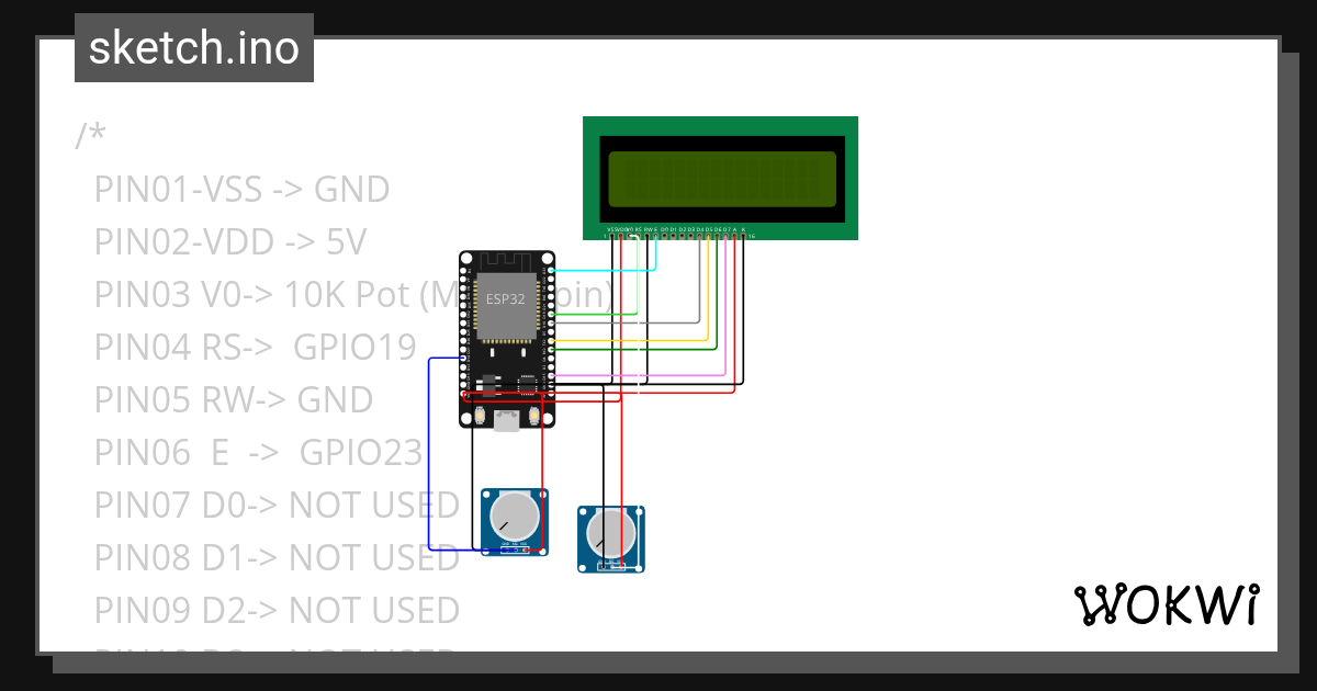 Display LCD - Desafio Preenchimento V2 - Wokwi ESP32, STM32, Arduino Simulator