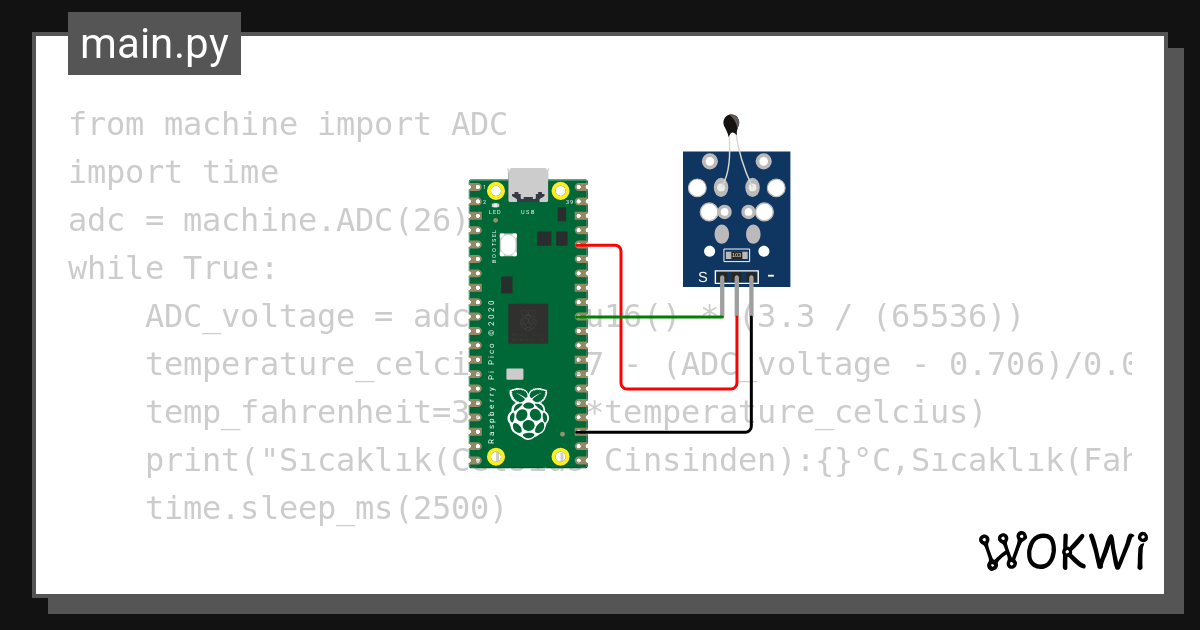 Sıcaklık Sensörüntc Wokwi Esp32 Stm32 Arduino Simulator 