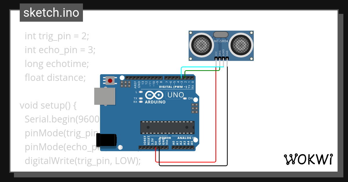 Pengukur Jarak - Wokwi ESP32, STM32, Arduino Simulator Pengukur Jarak - Wokwi ESP32, STM32, Arduino Simulator