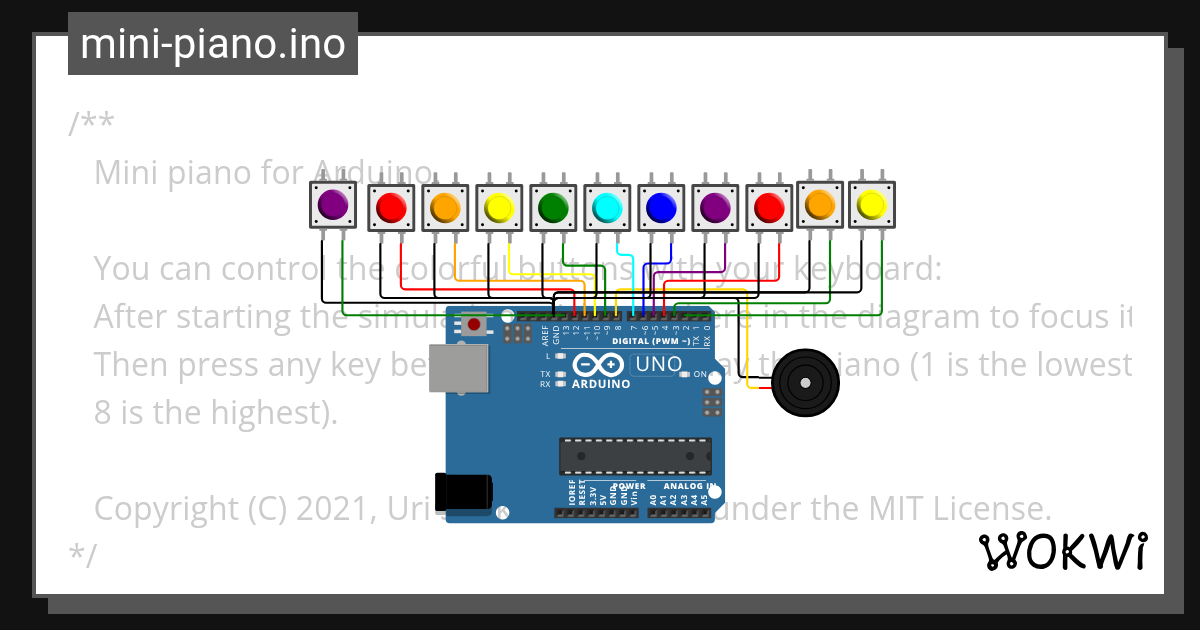 mini-piano addition - Wokwi ESP32, STM32, Arduino Simulator