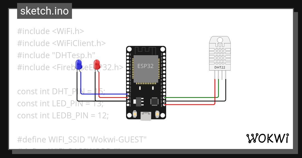 FIREBASE DHT - Wokwi ESP32, STM32, Arduino Simulator