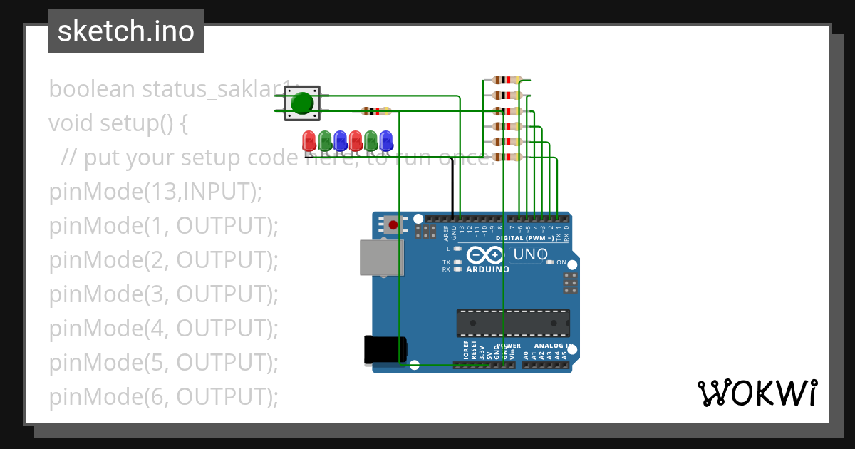 Running LED Copy - Wokwi ESP32, STM32, Arduino Simulator