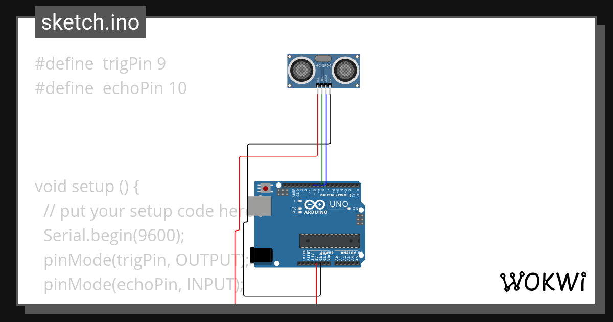 SENSOR ULTRASONIC - FINA HERAWATI - Wokwi ESP32, STM32, Arduino Simulator