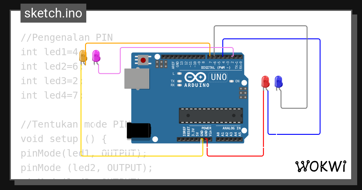 Latihan Led Gerardine 9b Wokwi Esp32 Stm32 Arduino Simulator 
