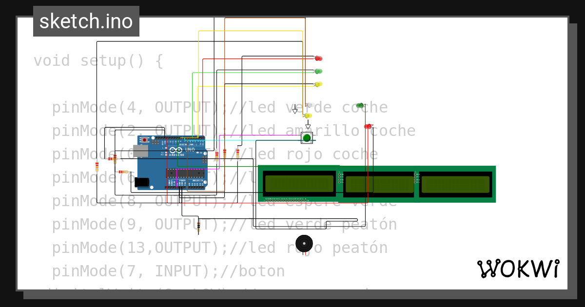 Semaforos Completito Wokwi Esp32 Stm32 Arduino Simulator