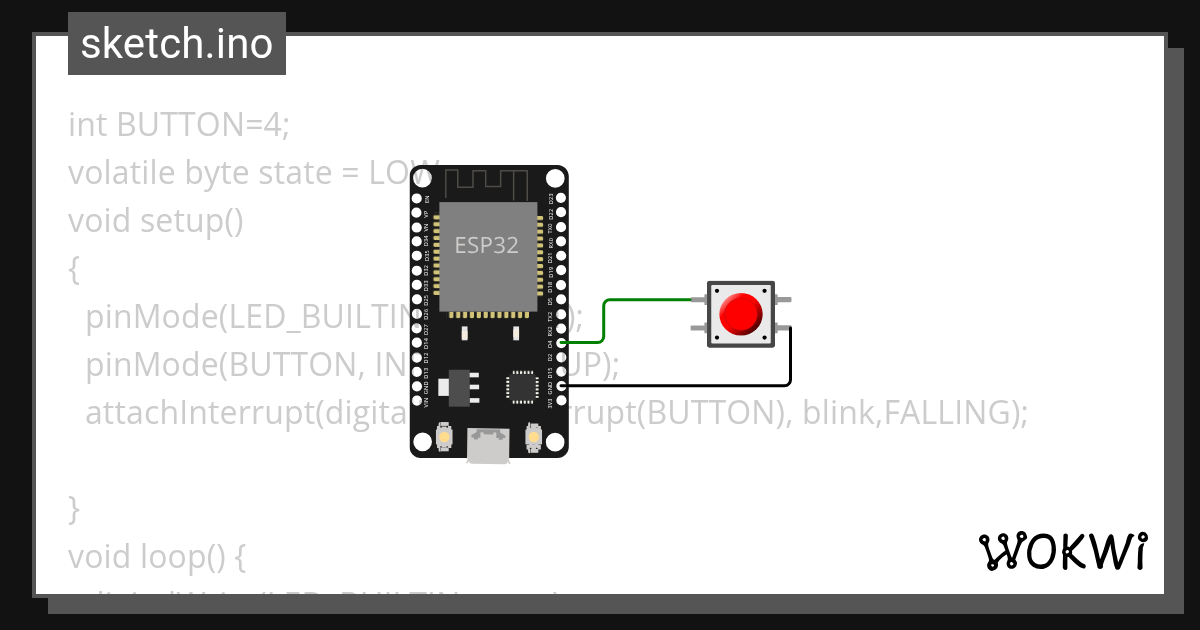 ESP32_BUTTON - Wokwi ESP32, STM32, Arduino Simulator