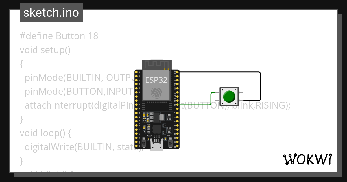 ESP32_BUTTON - Wokwi ESP32, STM32, Arduino Simulator ESP32_BUTTON - Wokwi ESP32, STM32, Arduino Simulator