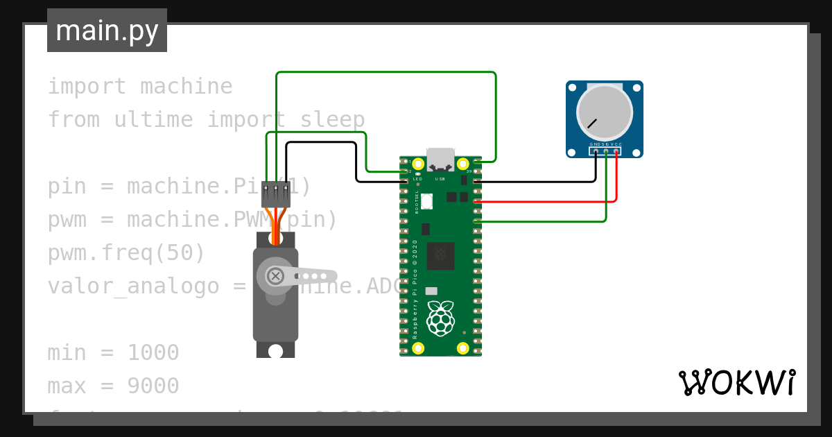 Sevopotenciómetro Wokwi Esp32 Stm32 Arduino Simulator 8851