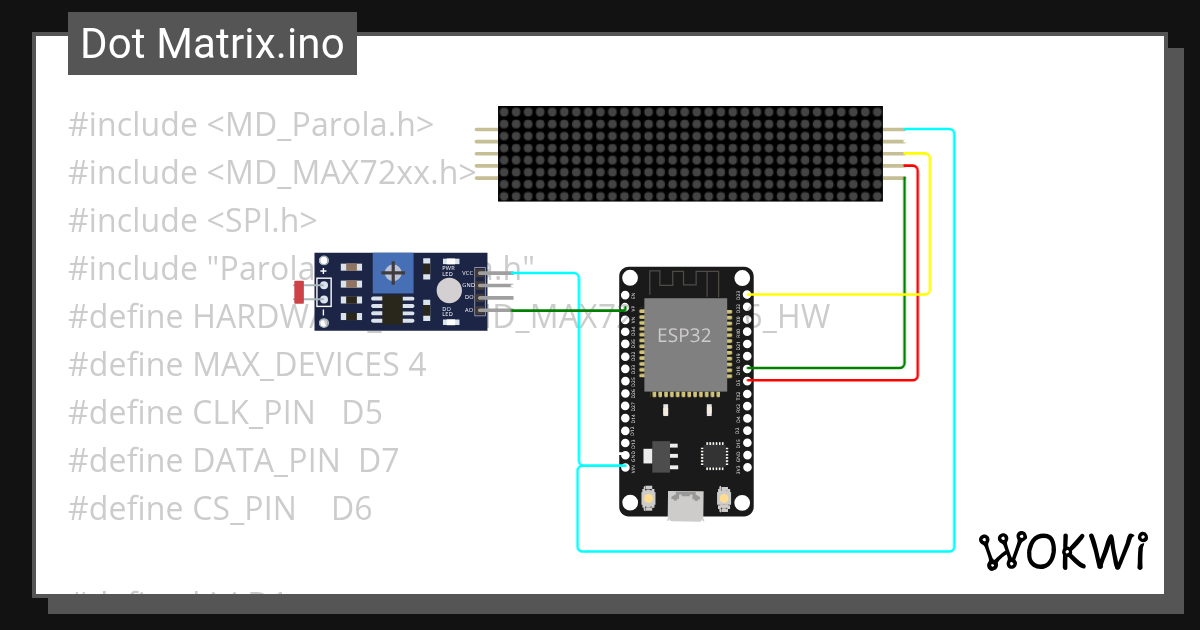 Dot Matrix lamp.ino - Wokwi ESP32, STM32, Arduino Simulator