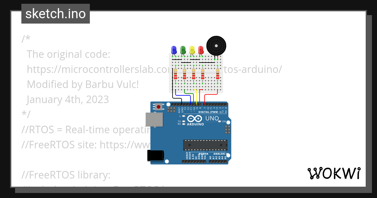 FreeRTOS in Wokwi.ino Copy - Wokwi ESP32, STM32, Arduino Simulator FreeRTOS in Wokwi.ino Copy - Wokwi ESP32, STM32, Arduino Simulator