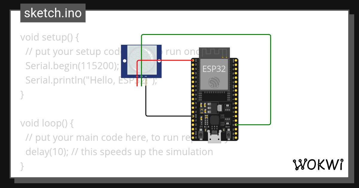 热释电传感器 Wokwi Esp32 Stm32 Arduino Simulator 2486