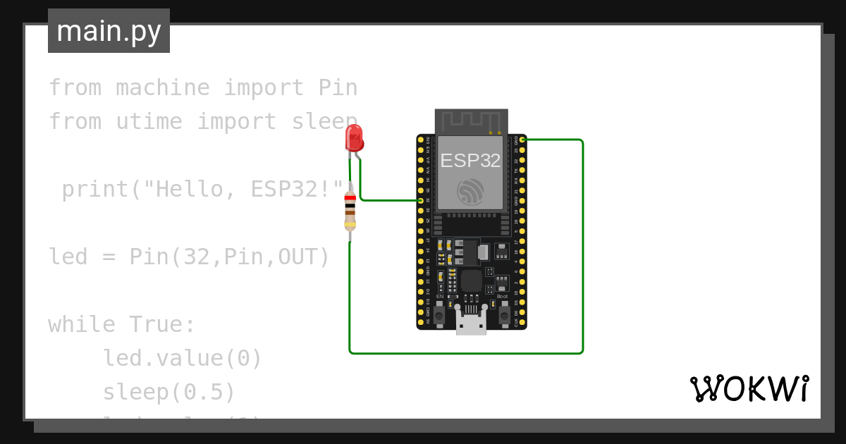闪烁 Wokwi Esp32 Stm32 Arduino Simulator