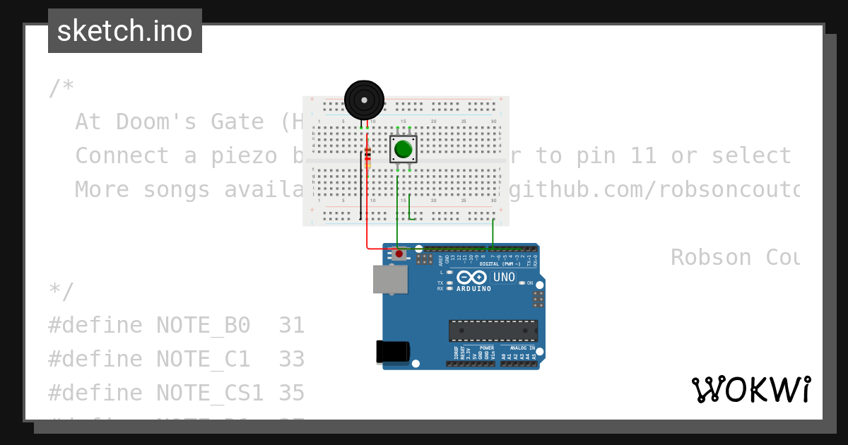 Doom Music Wokwi Esp32 Stm32 Arduino Simulator