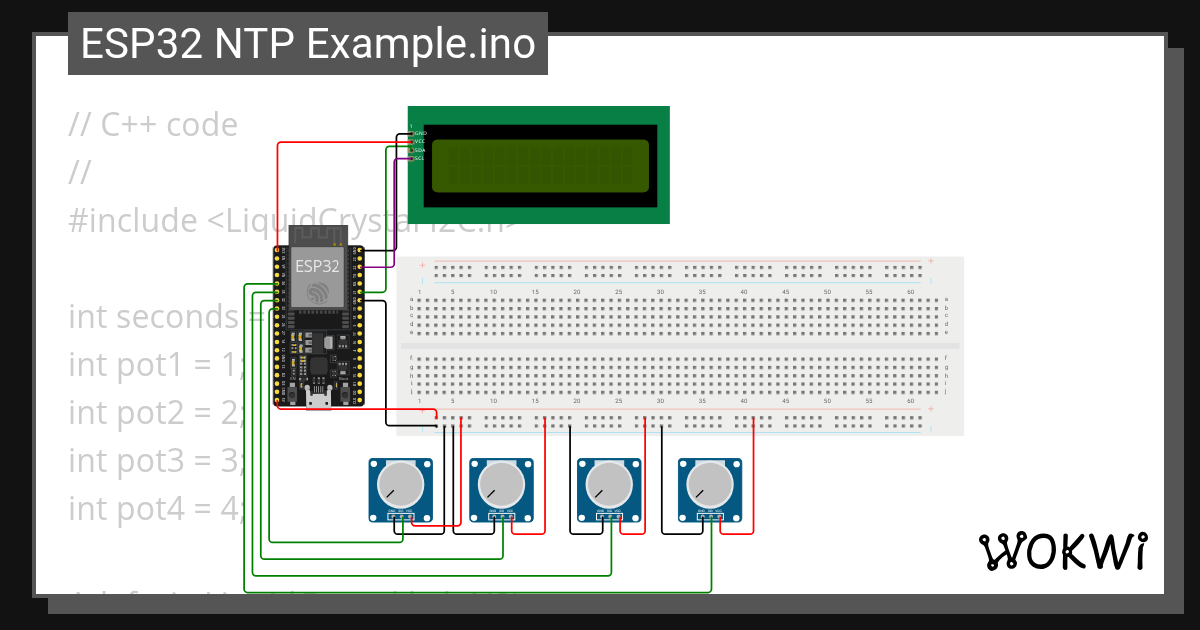 ESP32 NTP Example.ino Copy - Wokwi ESP32, STM32, Arduino Simulator ESP32 NTP Example.ino Copy - Wokwi ESP32, STM32, Arduino Simulator