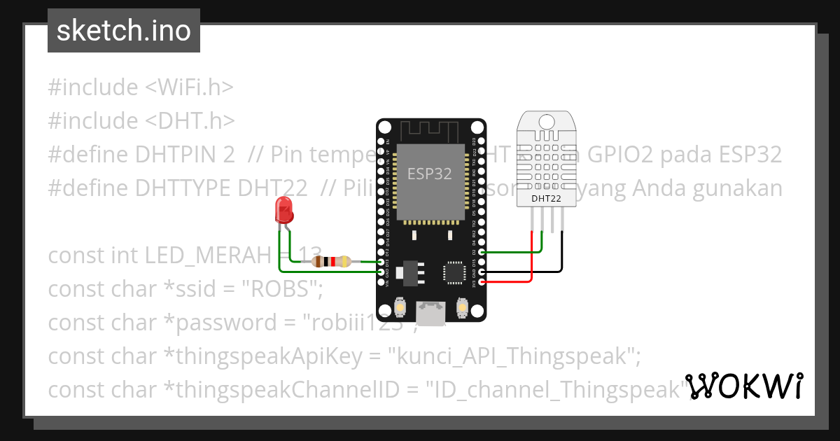 Thingspeak suhu - Wokwi ESP32, STM32, Arduino Simulator