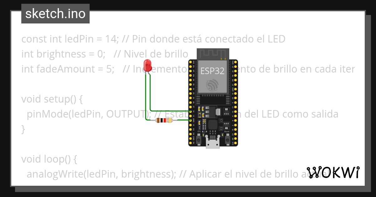 Fade - Wokwi ESP32, STM32, Arduino Simulator