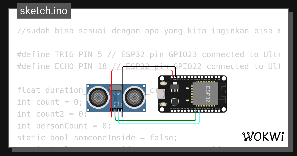 Ultrasonic Human Detection Wokwi Esp32 Stm32 Arduino Simulator 0795