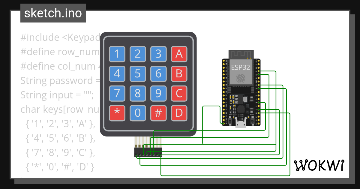 keypad project - Wokwi ESP32, STM32, Arduino Simulator