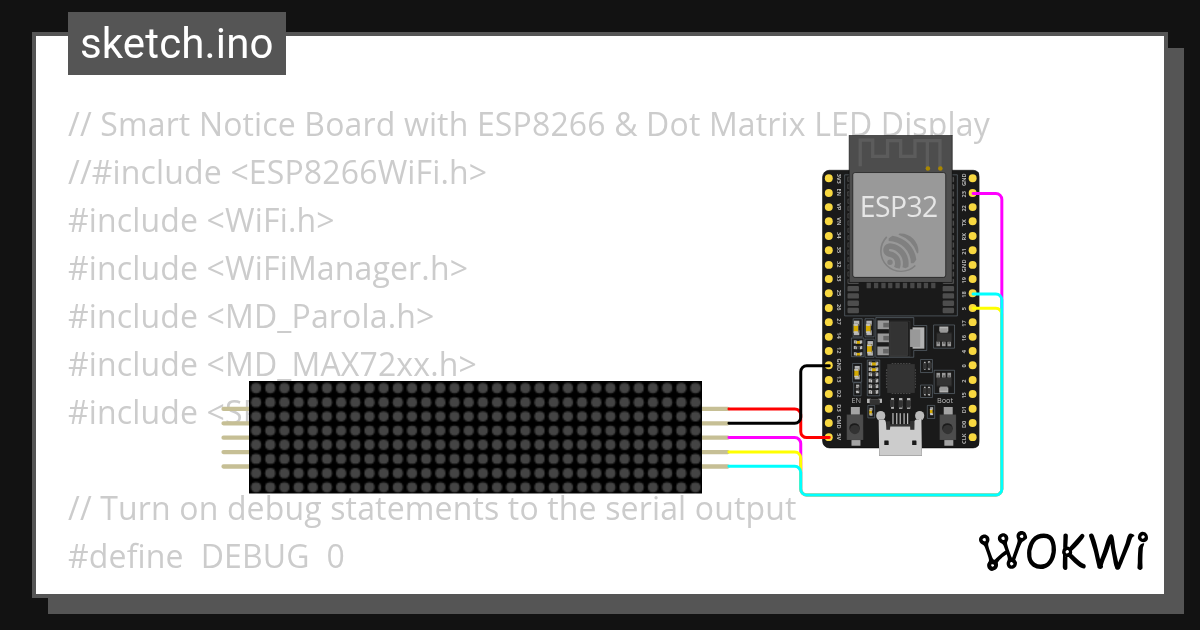DISPLAY inteligente wifi - Wokwi ESP32, STM32, Arduino Simulator