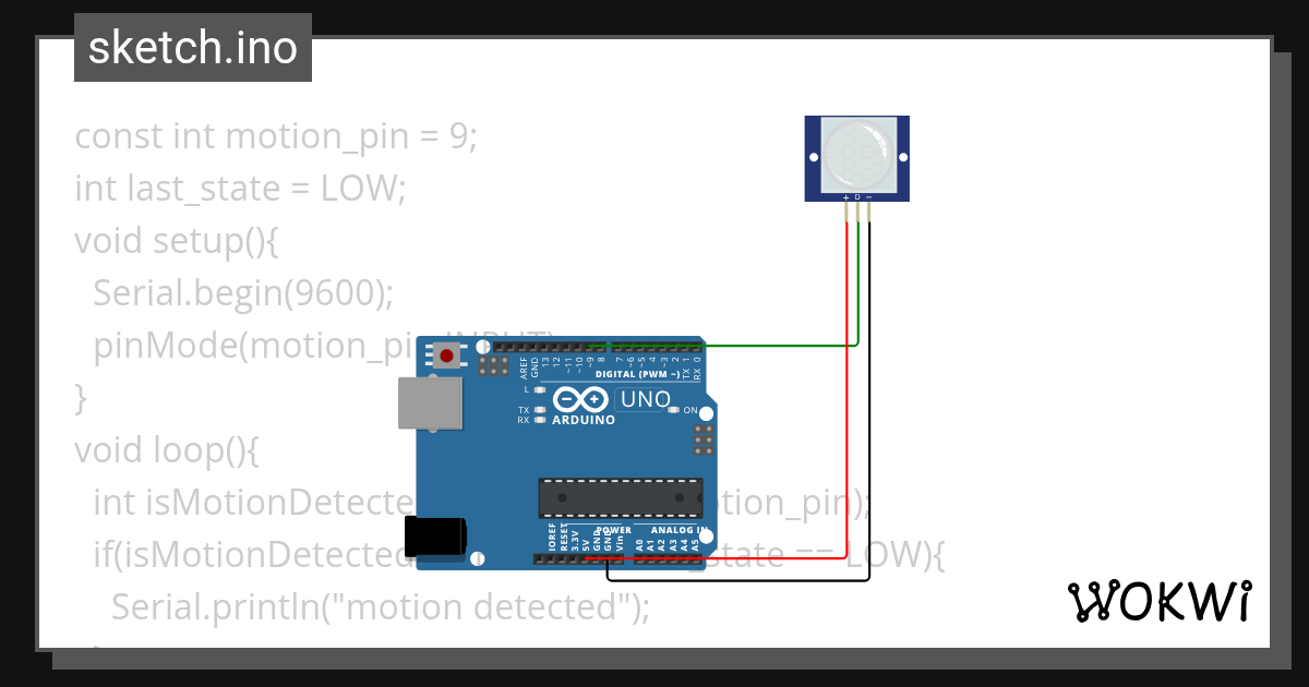 Motion Sensor - Wokwi ESP32, STM32, Arduino Simulator