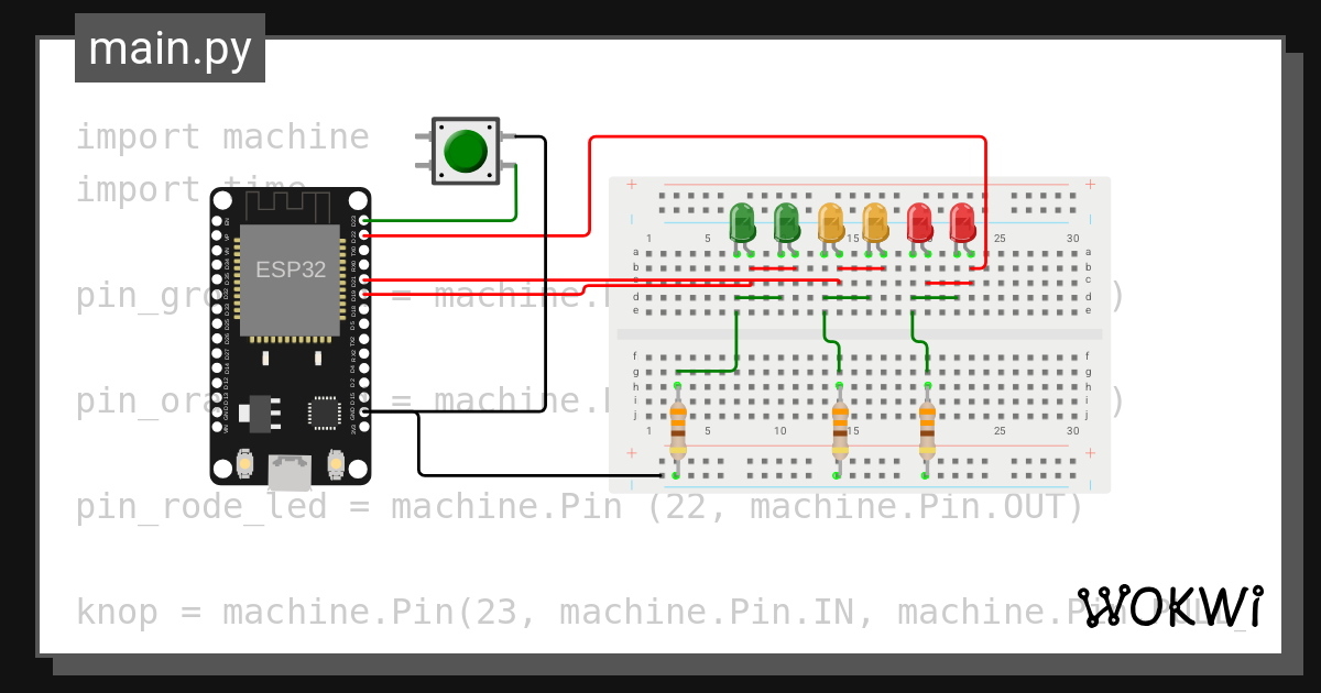 6 Leds En Drukknop Eds Wokwi Esp32 Stm32 Arduino Simulator