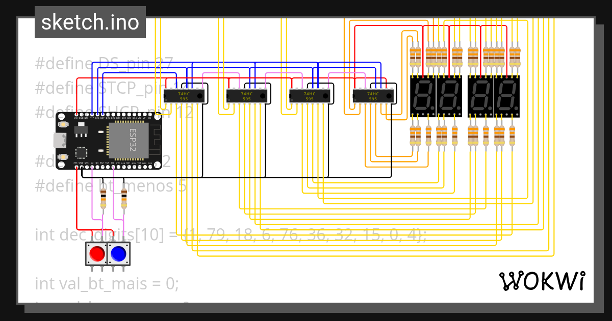 placar_eletronico - Wokwi ESP32, STM32, Arduino Simulator