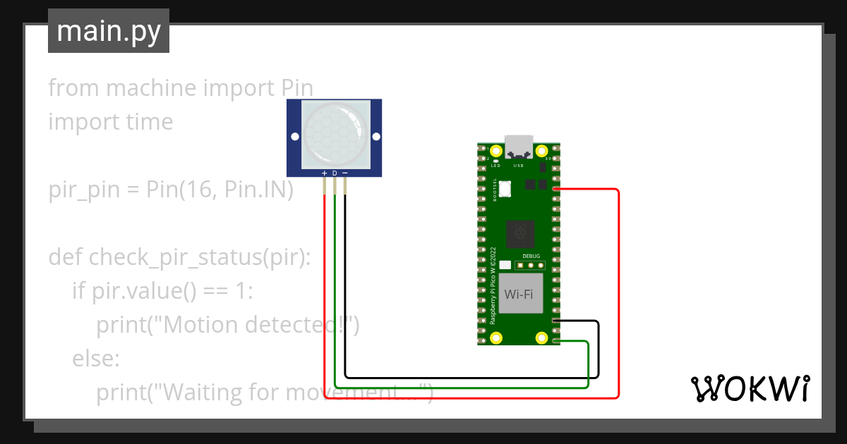 Pir Sensor Wokwi Esp32 Stm32 Arduino Simulator