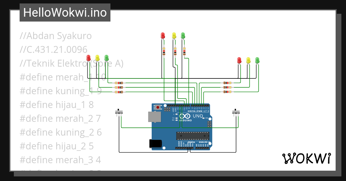 ABDAN TRAFIC LIGHT - Wokwi ESP32, STM32, Arduino Simulator
