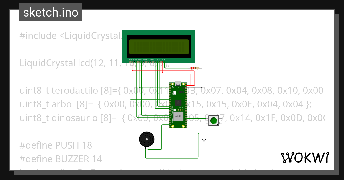 JUEGO DEL DINOSAURIO Copy - Wokwi ESP32, STM32, Arduino Simulator