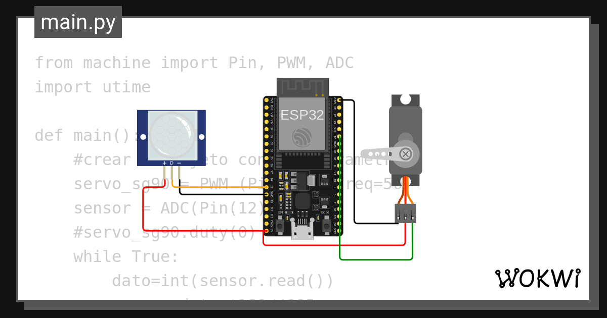 29 Servo Sensor Mov Wokwi Esp32 Stm32 Arduino Simulator