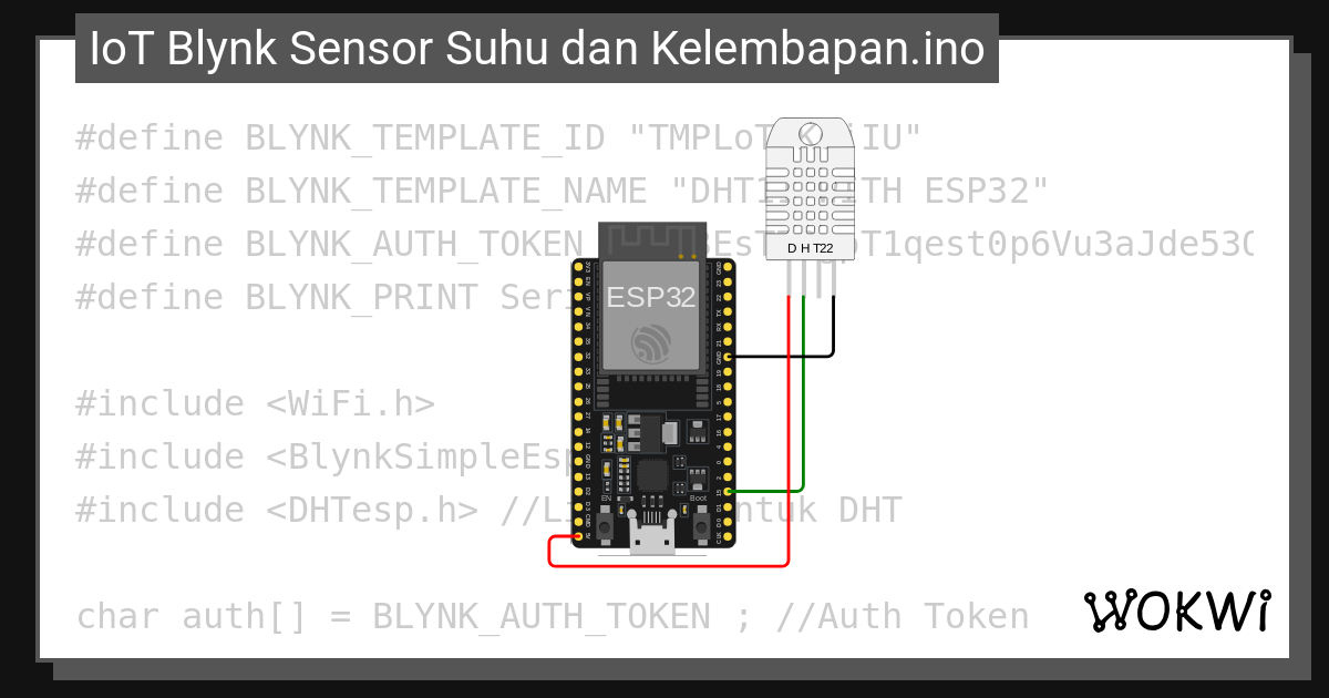 7 Iot Blynk Sensor Suhu Dan Kelembapan Wokwi Esp32 Stm32 Arduino Simulator