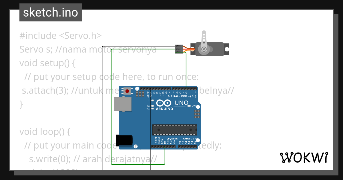 motor servo - Wokwi ESP32, STM32, Arduino Simulator