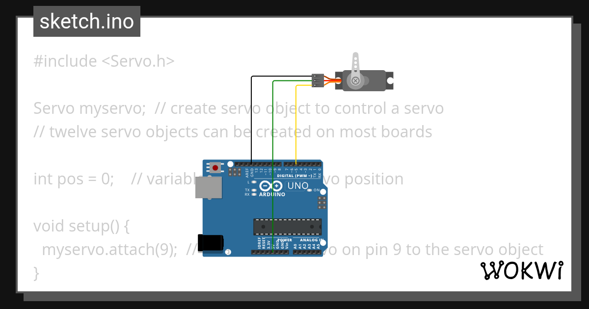 Servo Project Wokwi Esp32 Stm32 Arduino Simulator 