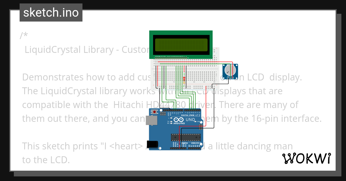 LCD Setup - Wokwi ESP32, STM32, Arduino Simulator