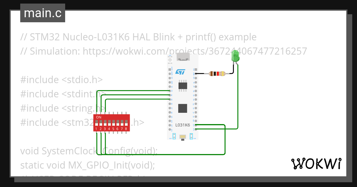 ST Nucleo L031 - Logic Operations Dilnaz 2 - Wokwi ESP32, STM32, Arduino Simulator