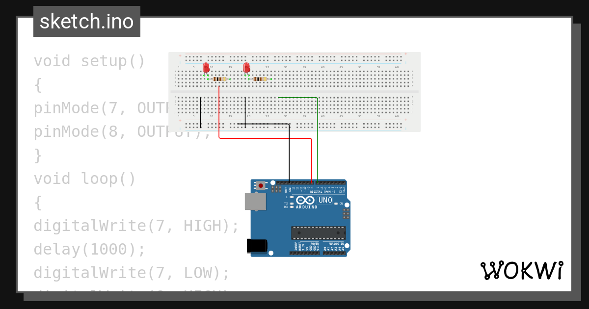 Der Wechselblinker 13 Wokwi Esp32 Stm32 Arduino Simulator