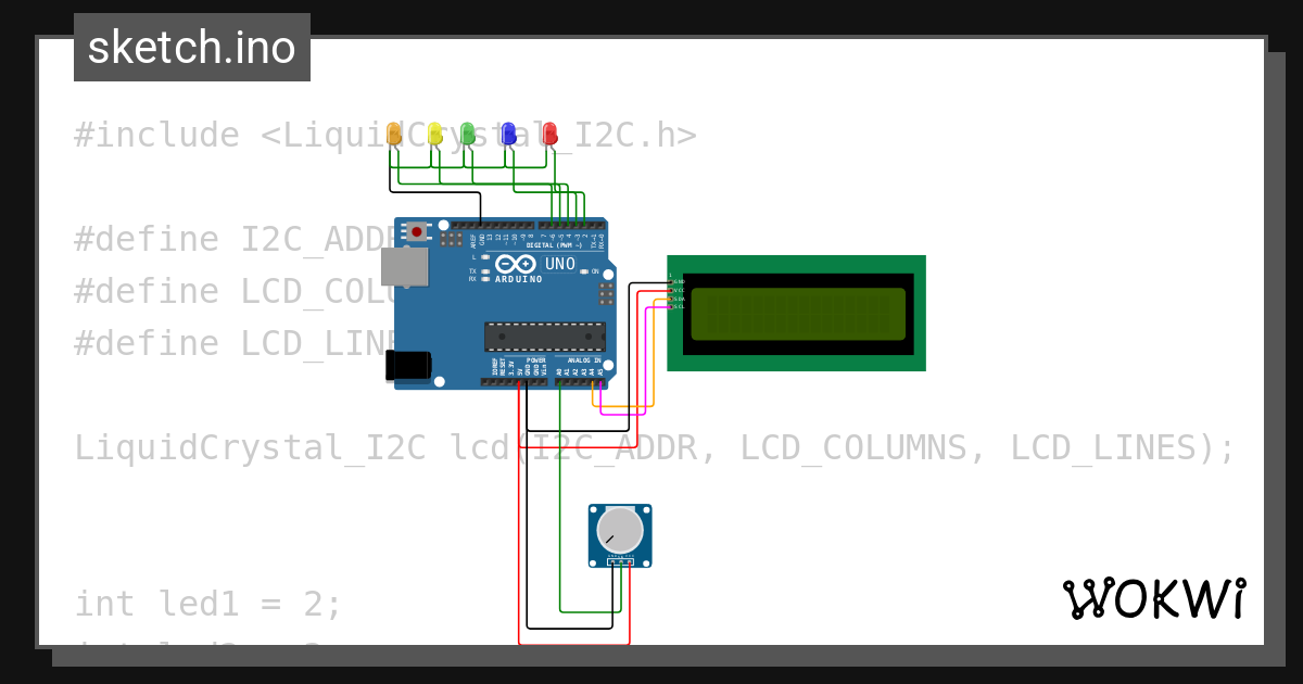 มอรมิน เหม็นชา งาน 4 Led 5 หลอด Wokwi Esp32 Stm32 Arduino Simulator