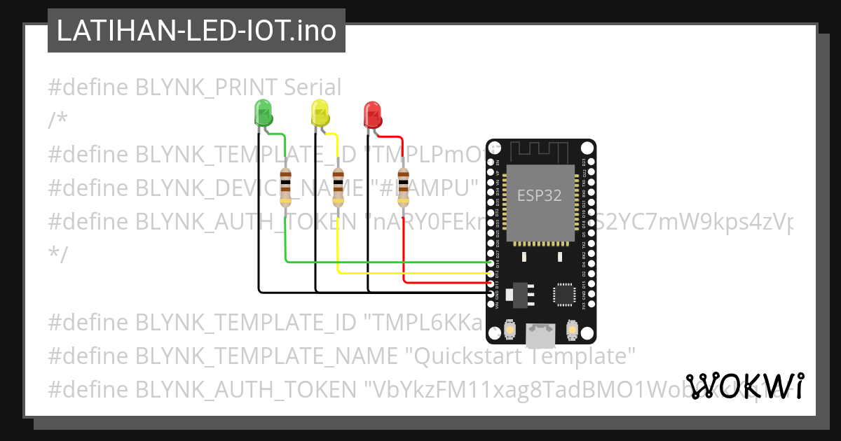Blynk-3-LED - Wokwi ESP32, STM32, Arduino Simulator