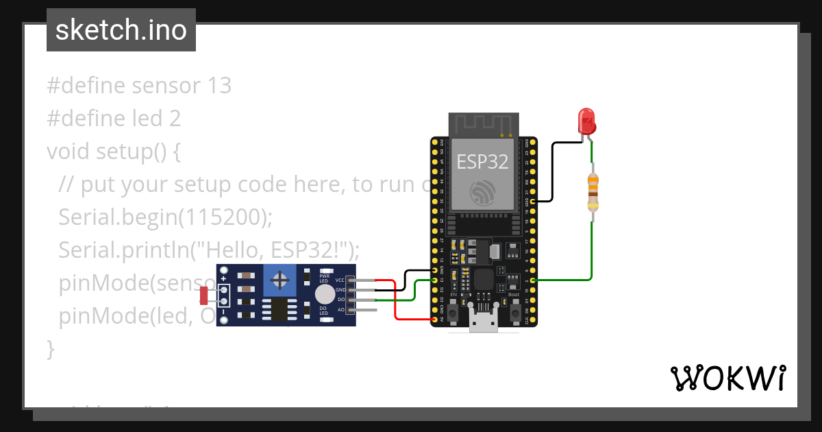 Ldr Led Wokwi Esp32 Stm32 Arduino Simulator 