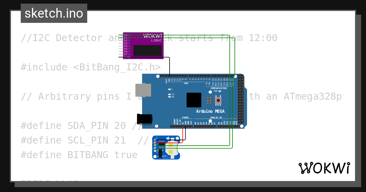 I2c Detector And A Clock Wokwi Esp32 Stm32 Arduino Simulator
