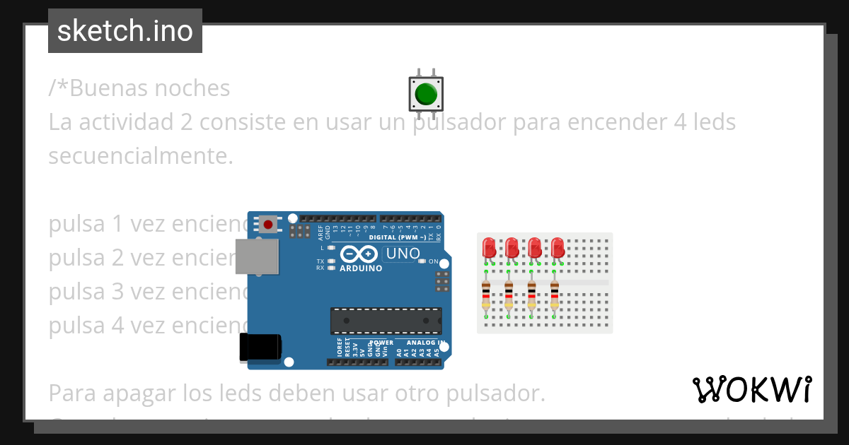 led secuencia botnoes - Wokwi ESP32, STM32, Arduino Simulator
