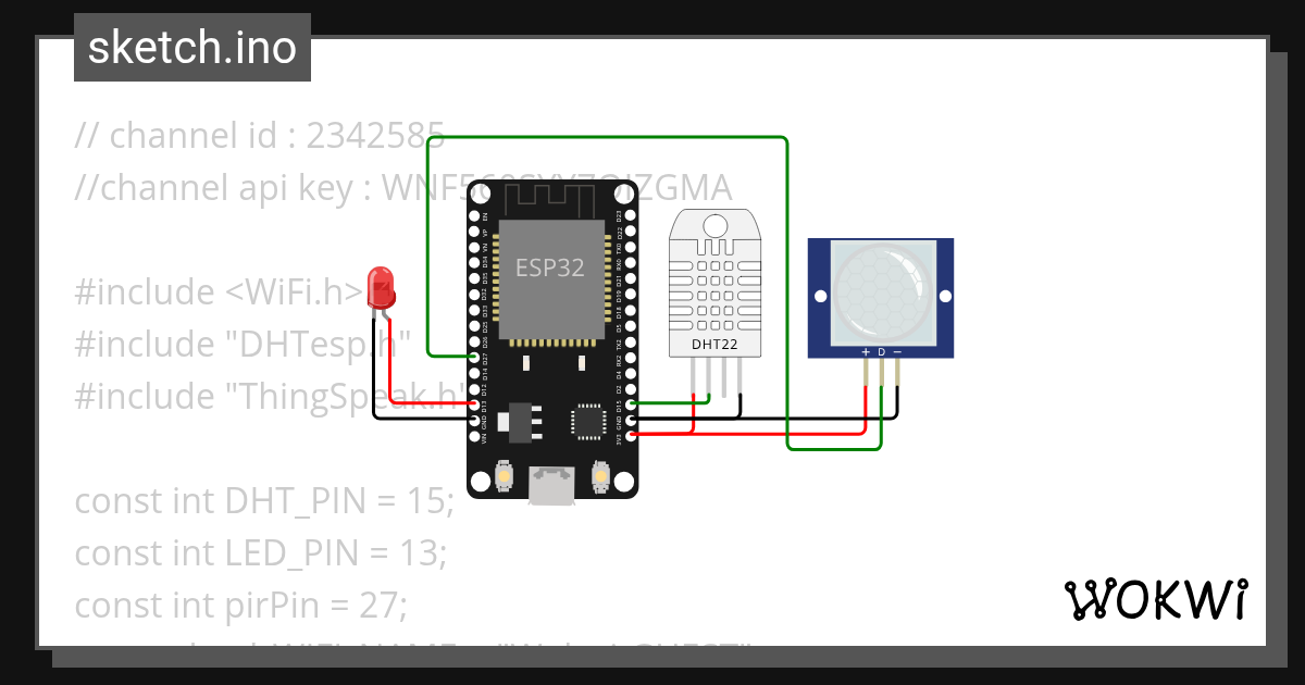 lab3 pir - dht - Wokwi ESP32, STM32, Arduino Simulator