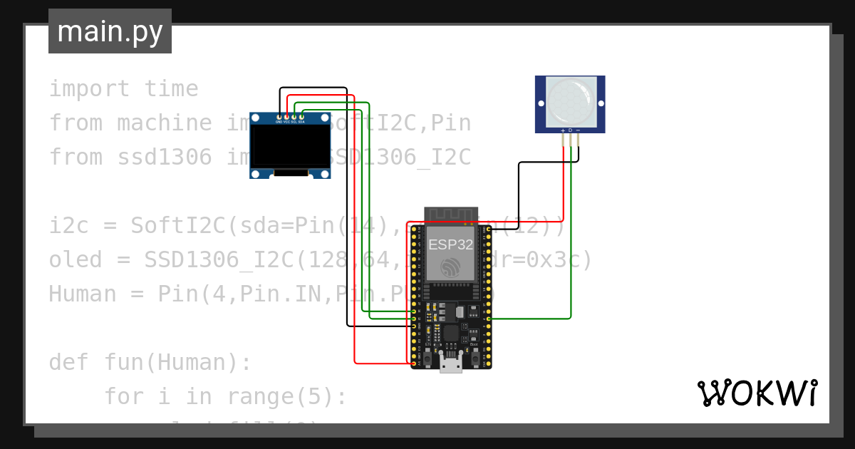 人体红外感应1 Wokwi Esp32 Stm32 Arduino Simulator