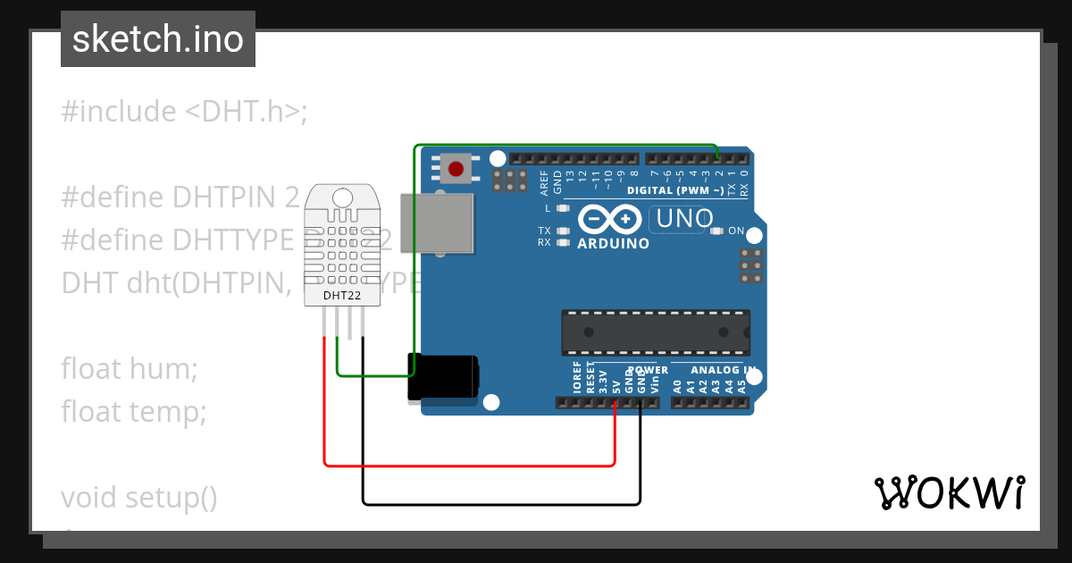DHT 22 - Wokwi ESP32, STM32, Arduino Simulator