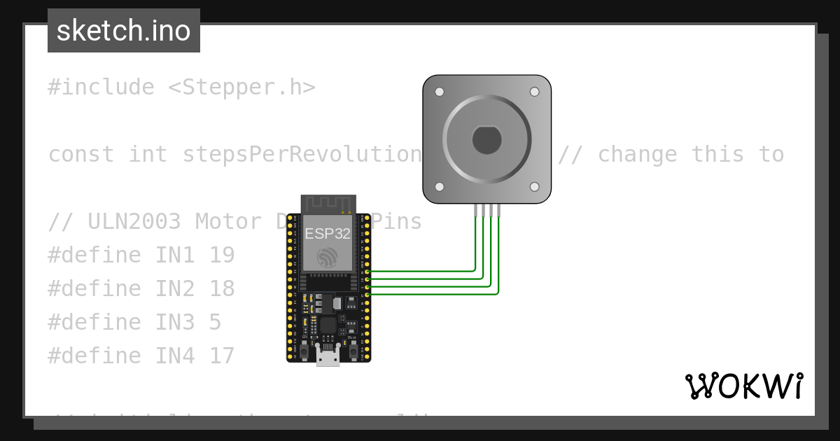 Motor Stepper Wokwi Esp32 Stm32 Arduino Simulator 