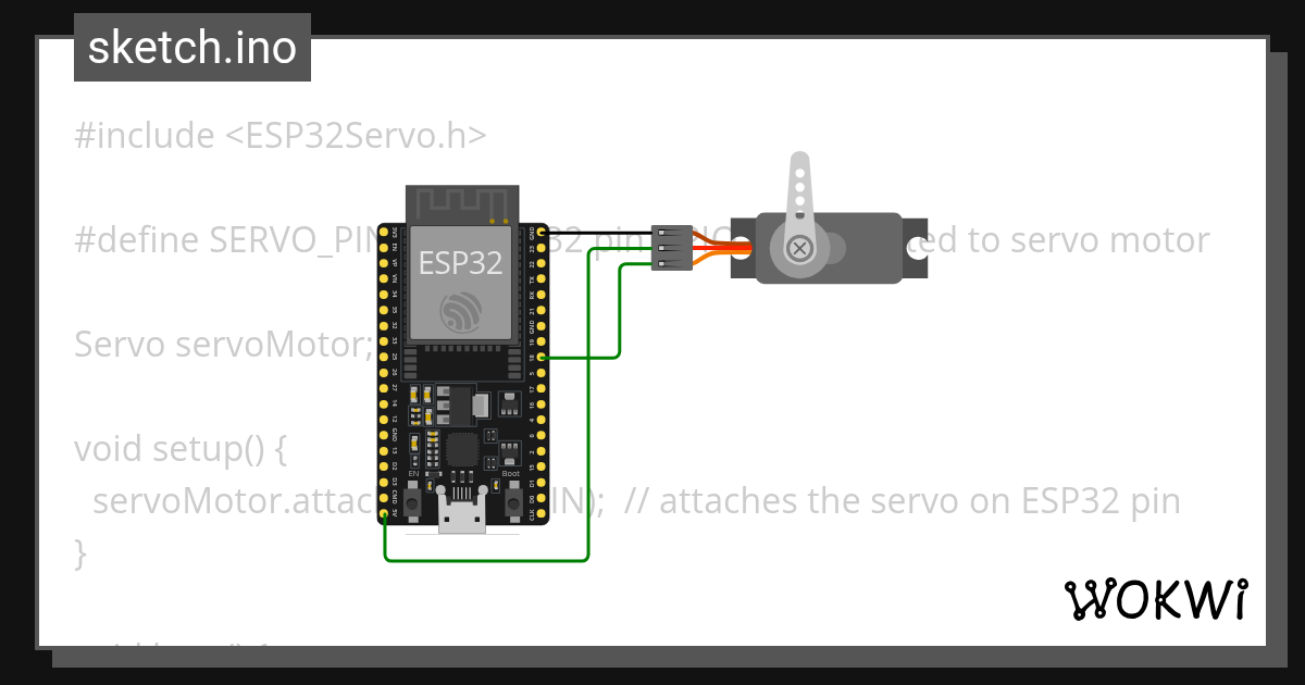RUNNING MOTOR SERVO - Wokwi ESP32, STM32, Arduino Simulator